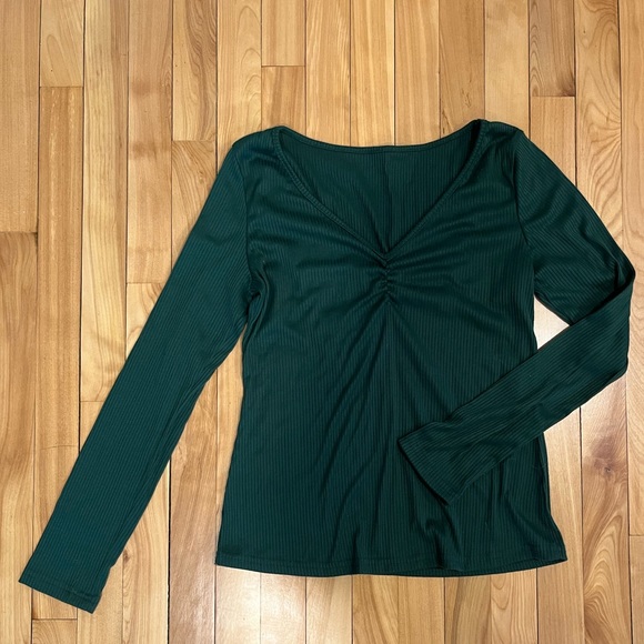 SHEIN | Tops | Shein Ribbed Ruched Long Sleeve Top | Poshmark